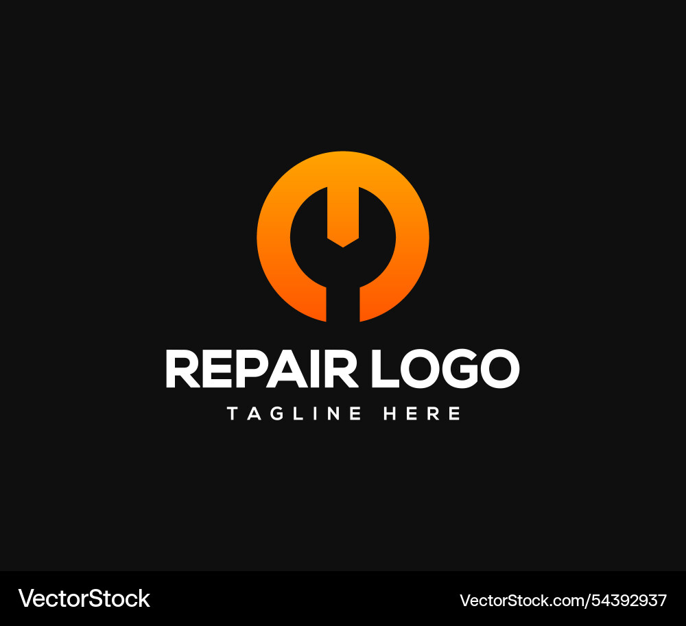 Repair logo design template and icon Royalty Free Vector
