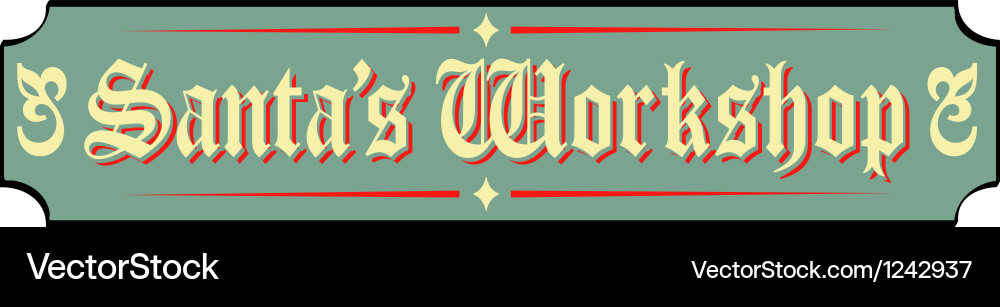 Santa's Workshop Banner Royalty Free Vector Image