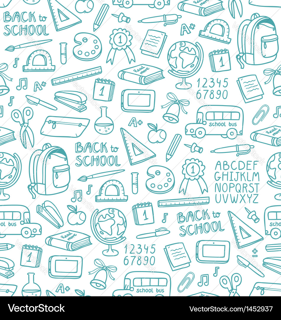 School pattern Royalty Free Vector Image - VectorStock