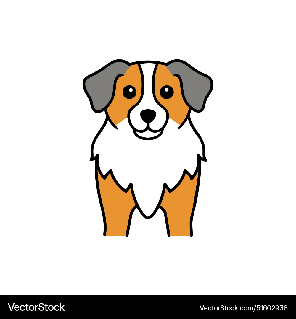 Australian shepherd dog goes icon Royalty Free Vector Image