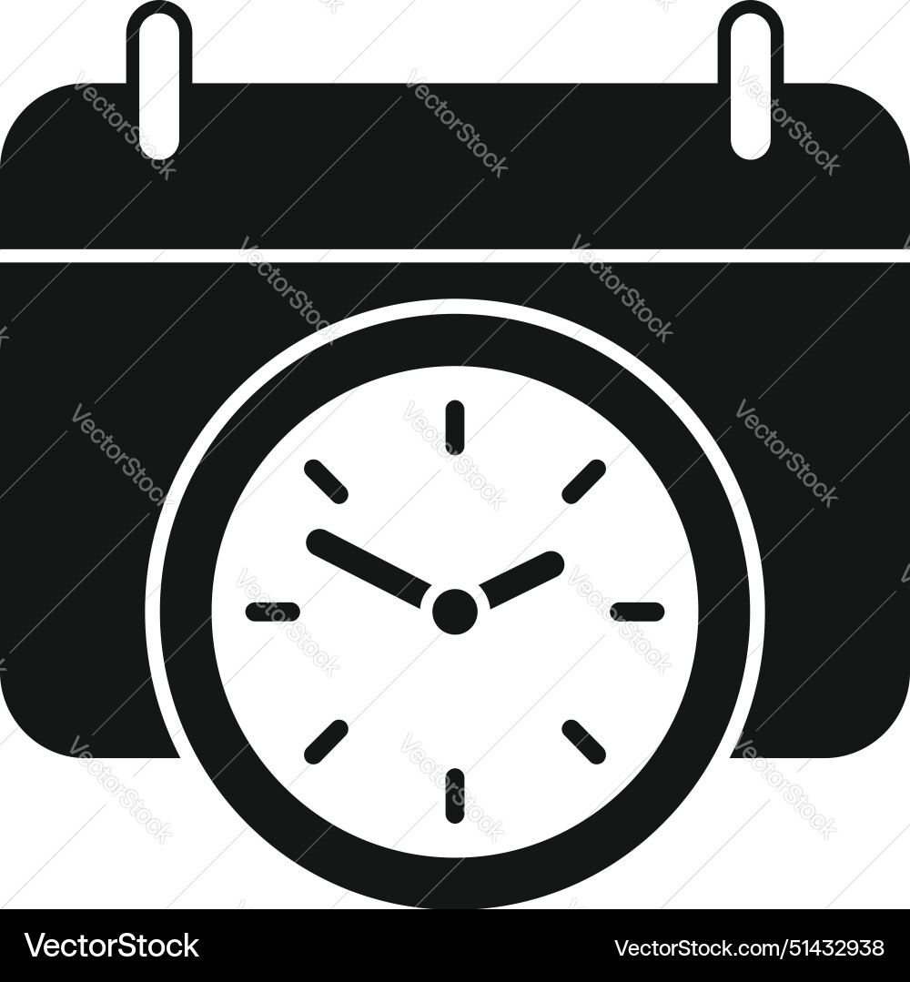 Black and white icon representing time management Vector Image
