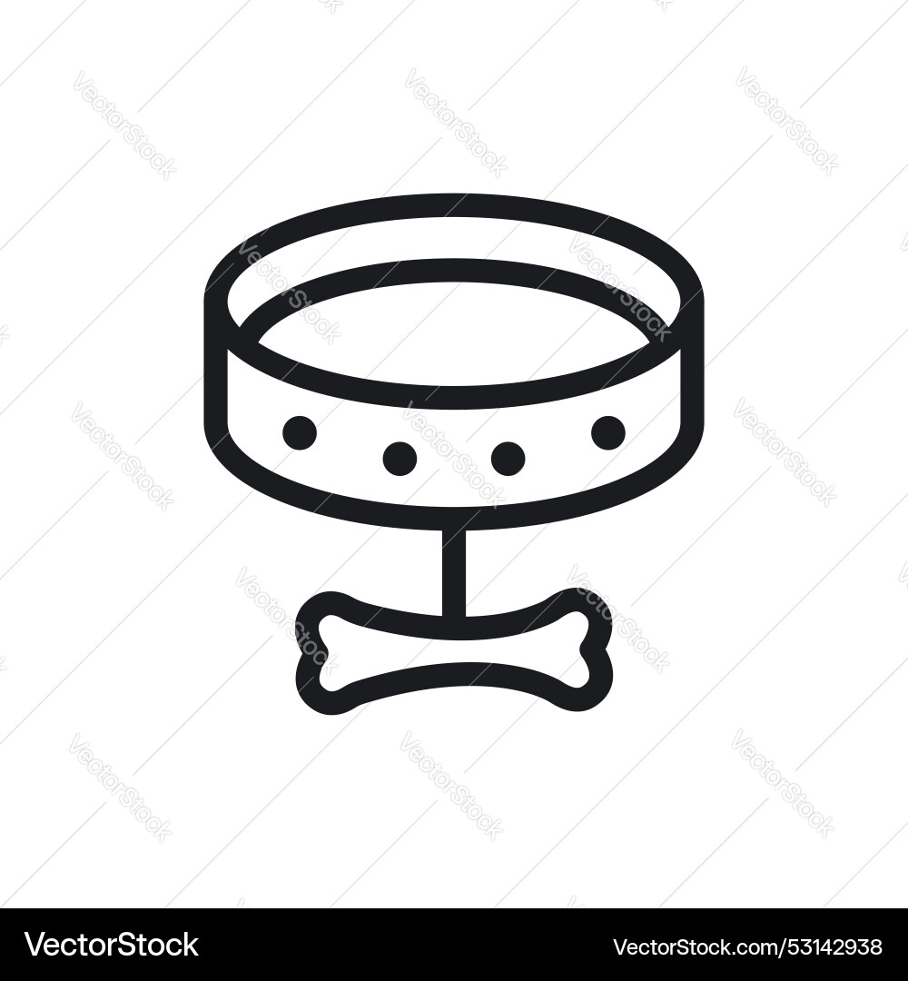 Dog collar icon symbol on white background Vector Image
