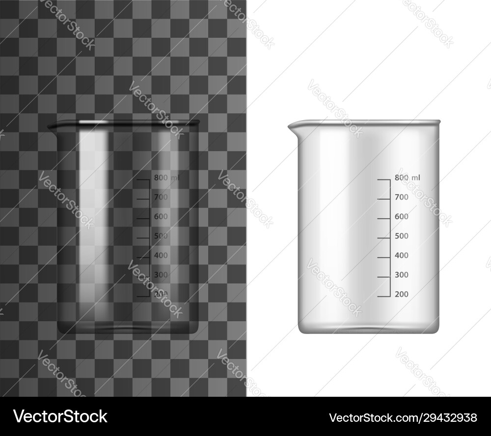 Empty glass beaker or measuring laboratory flask Vector Image
