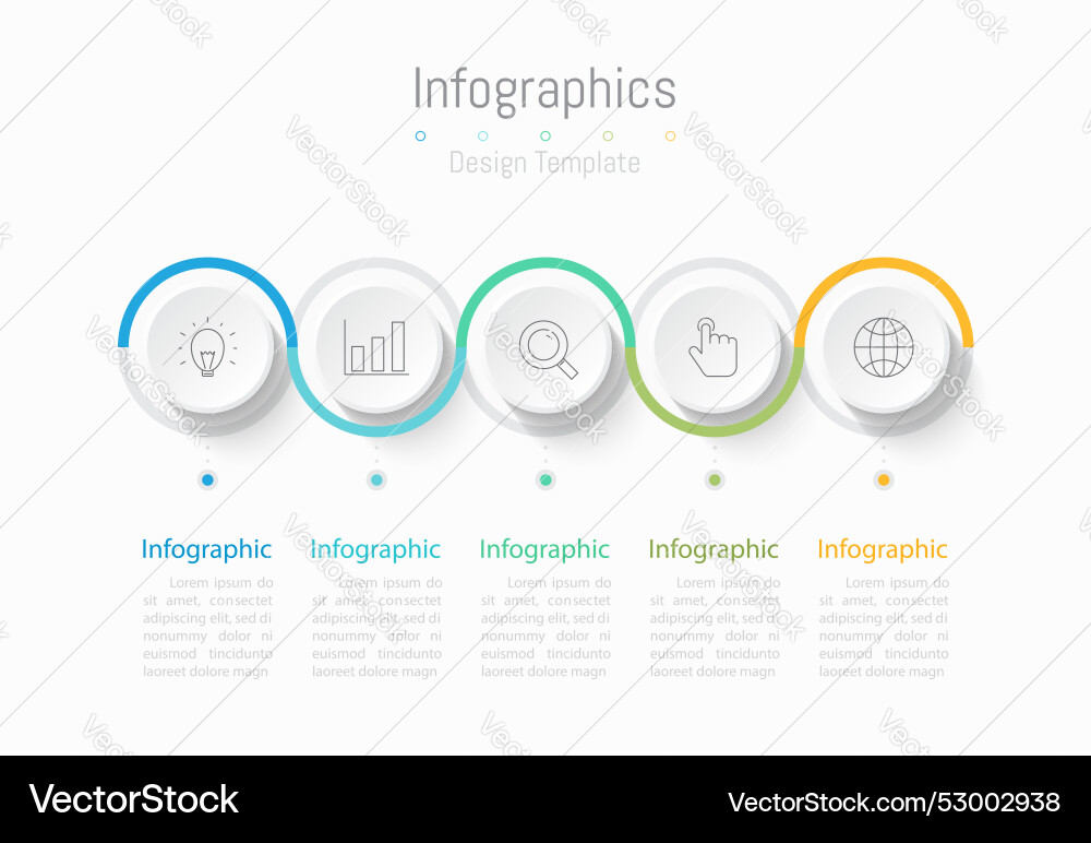 Infographic 5 options design elements Royalty Free Vector