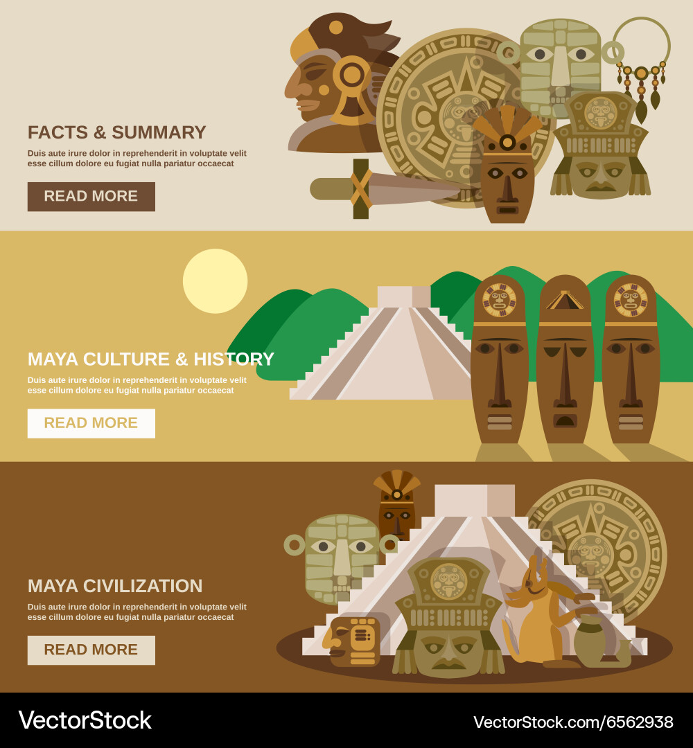 Maya banner set Royalty Free Vector Image - VectorStock