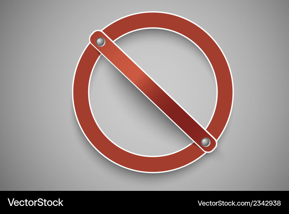 Prohibition sign red Royalty Free Vector Image