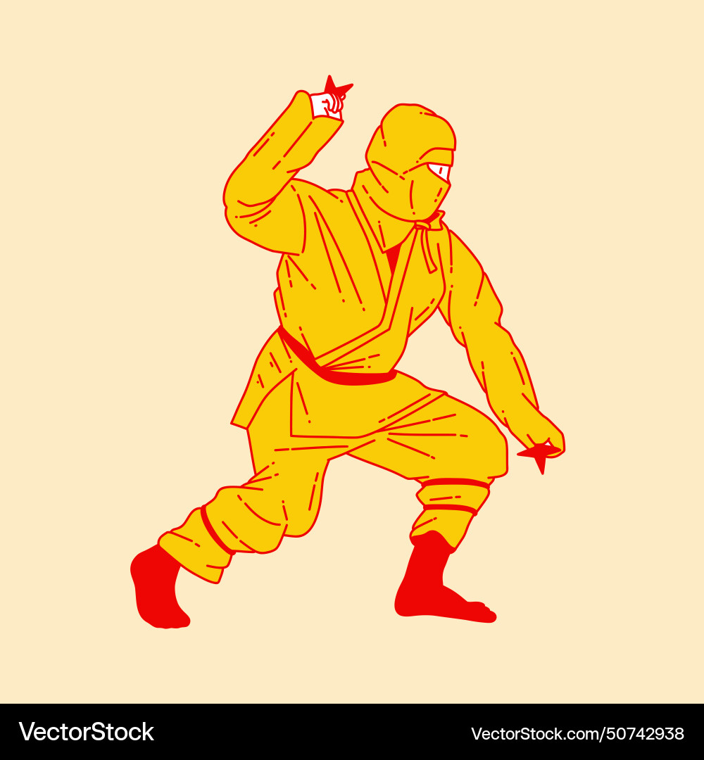 Simple cartoon of a ninja 2 Royalty Free Vector Image