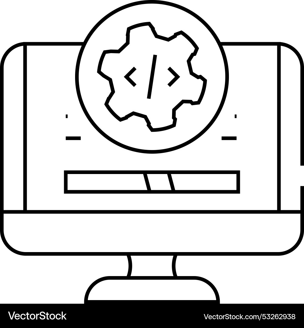Software maintenance line icon Royalty Free Vector Image