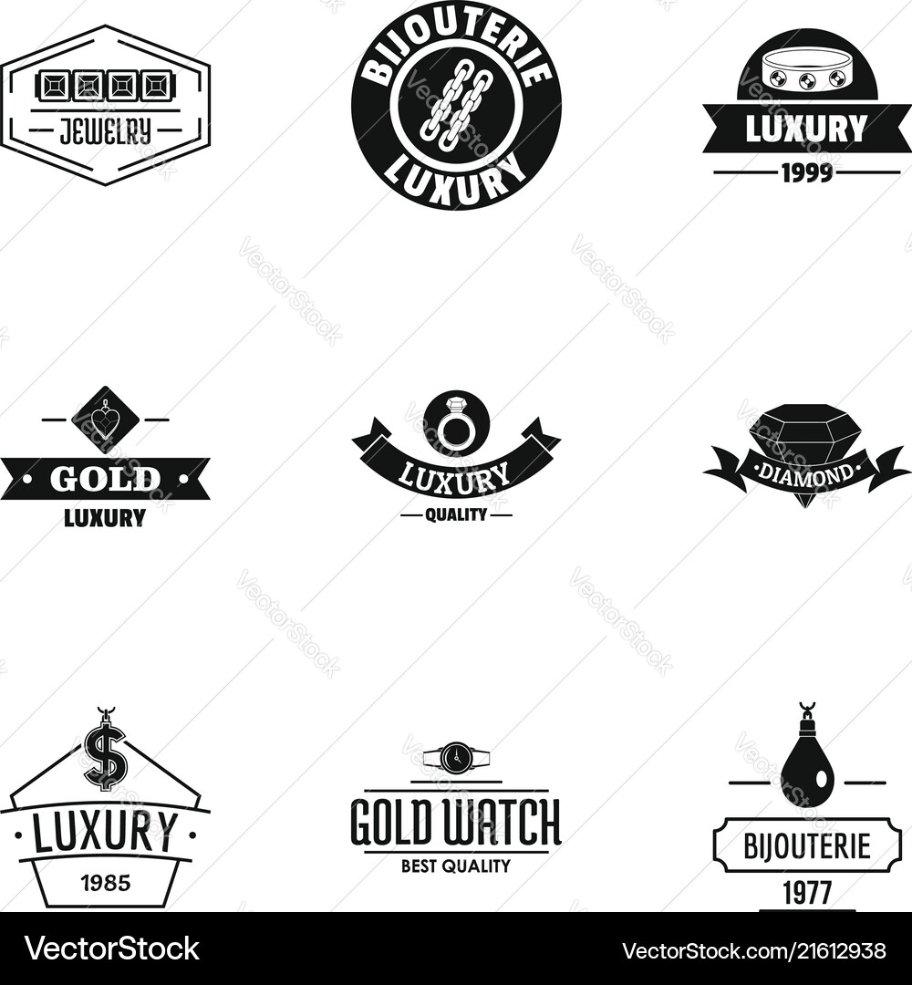 Splendid logo set simple style Royalty Free Vector Image
