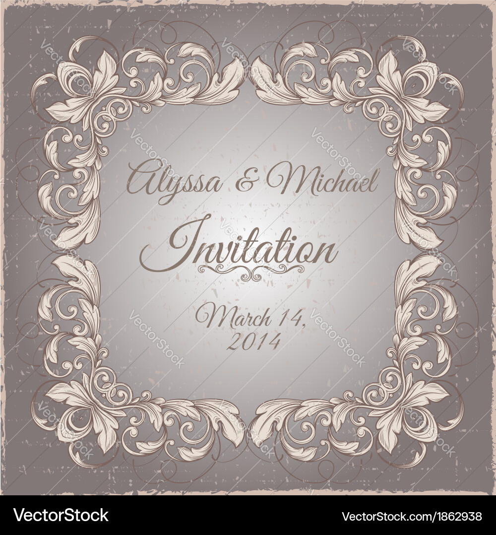 Vintage flower frame design Royalty Free Vector Image
