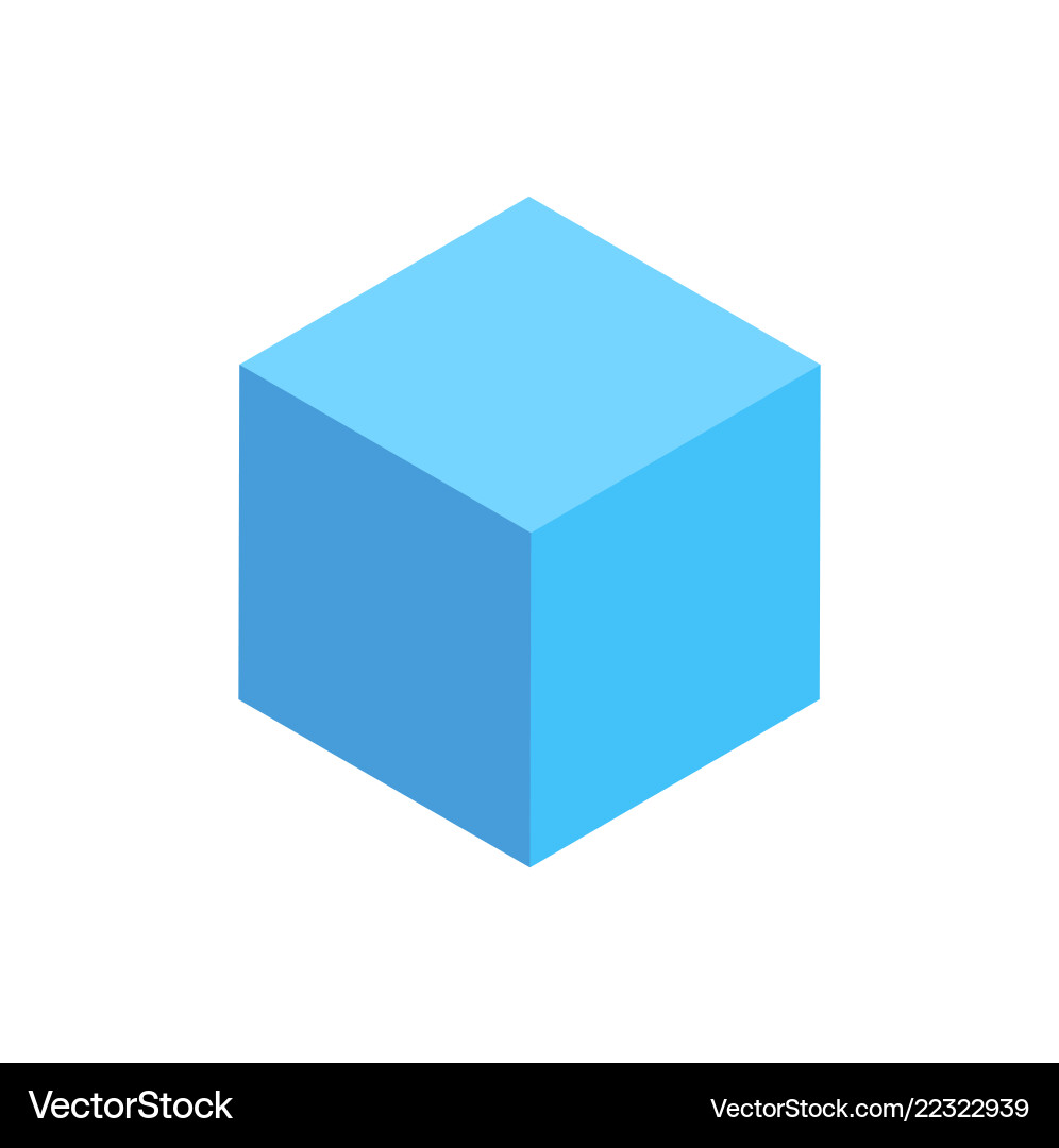 Blue cuboid isolated geometric figure pattern icon