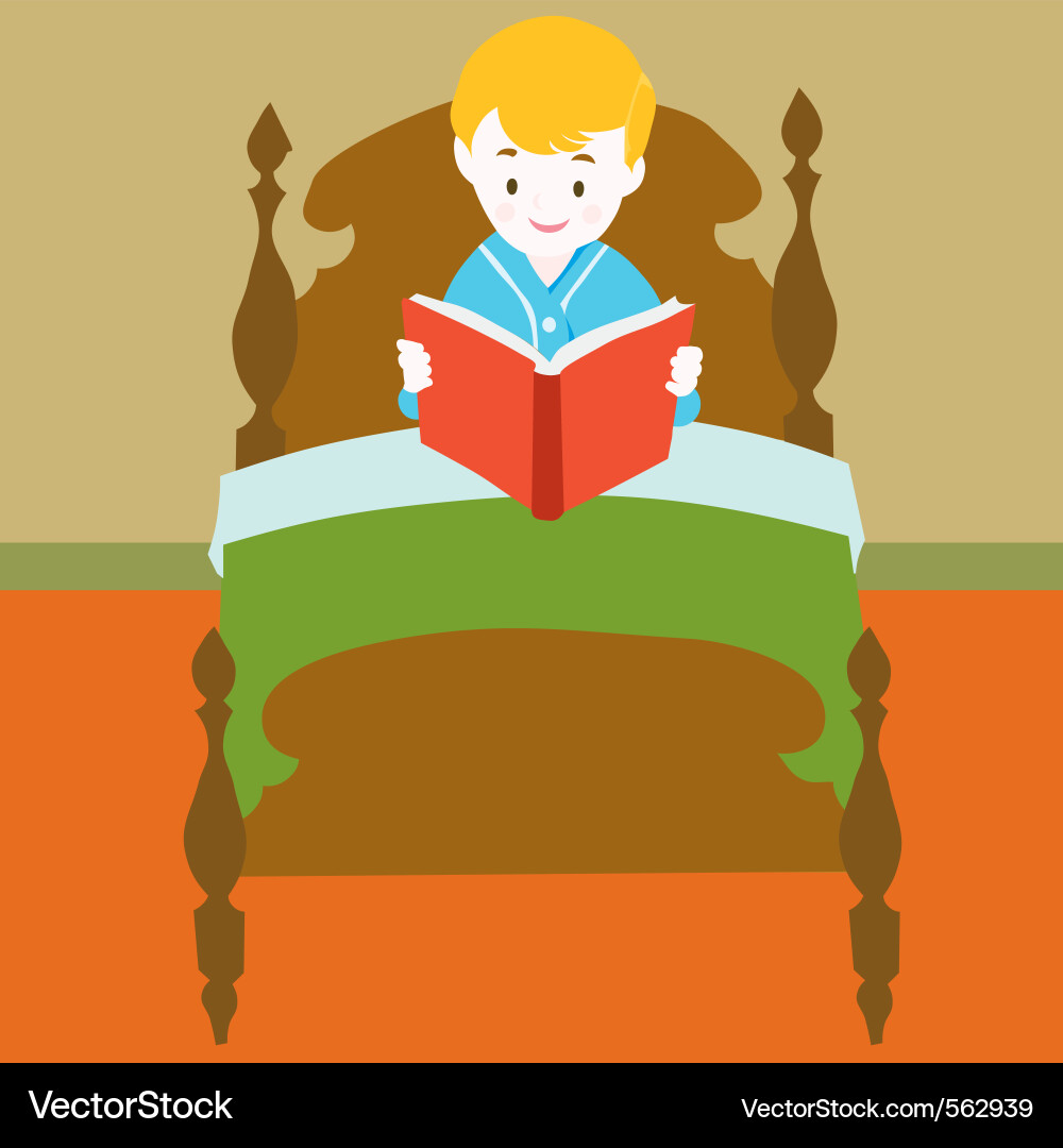 Child reading book Royalty Free Vector Image - VectorStock