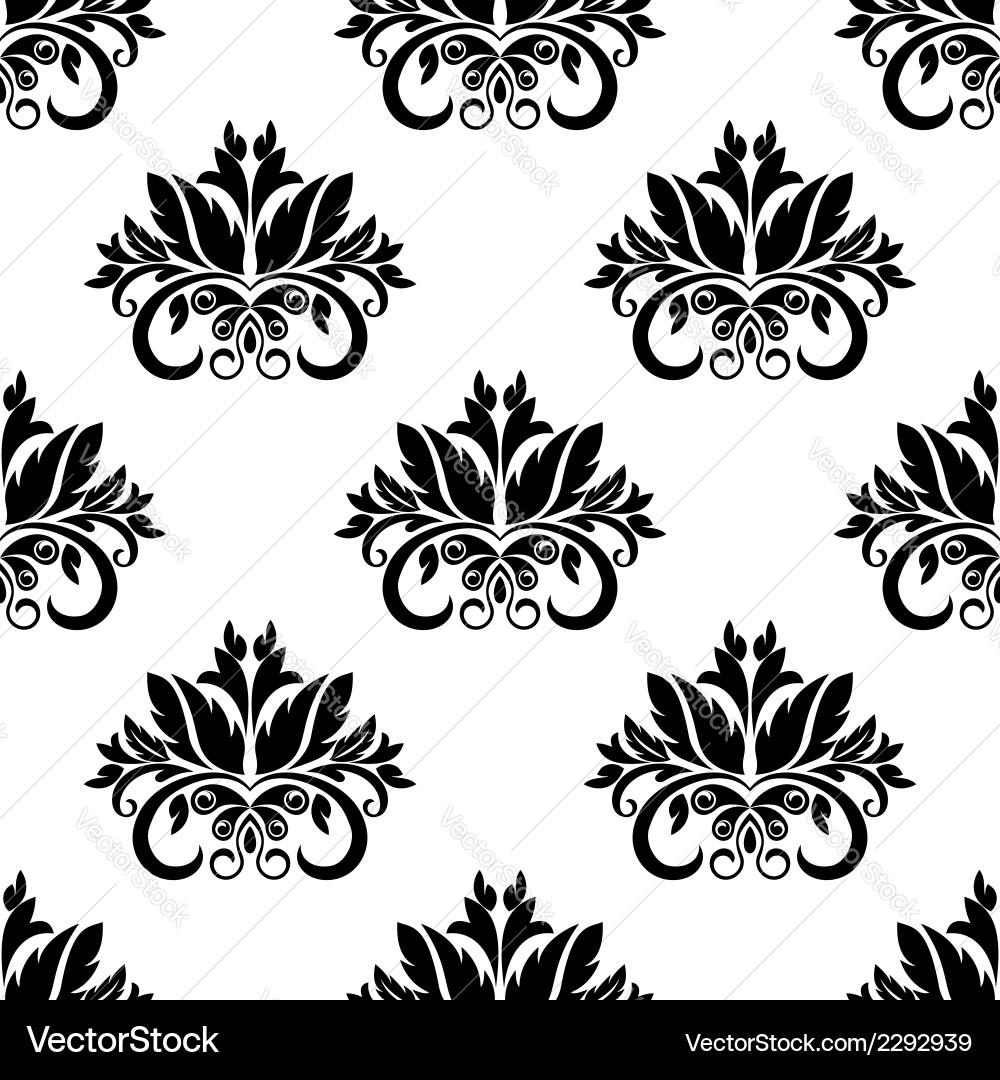 Floral damask seamless pattern background Vector Image