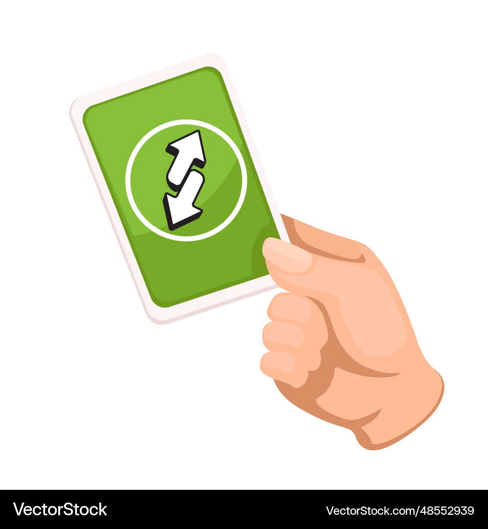 Hand hold reverse card symbol cartoon Royalty Free Vector