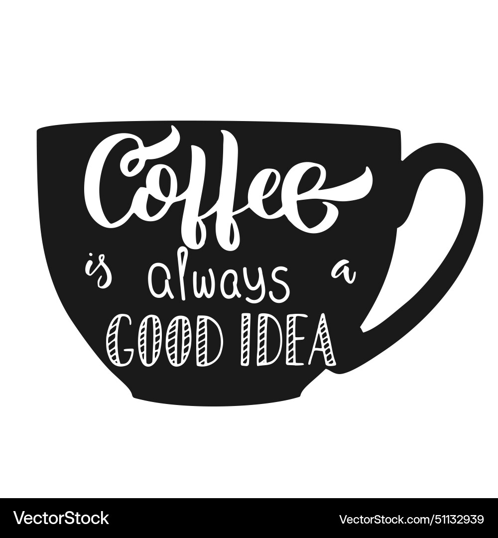 Hand lettering coffee is always a good idea with Vector Image
