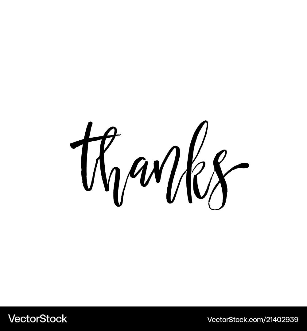 Handwritten Thank You Phrase Royalty Free Vector Image