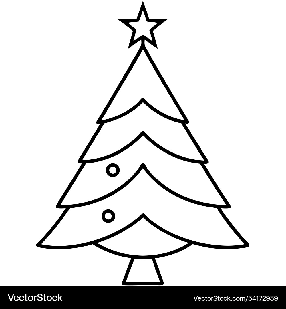 Minimalist christmas tree with star topper Vector Image