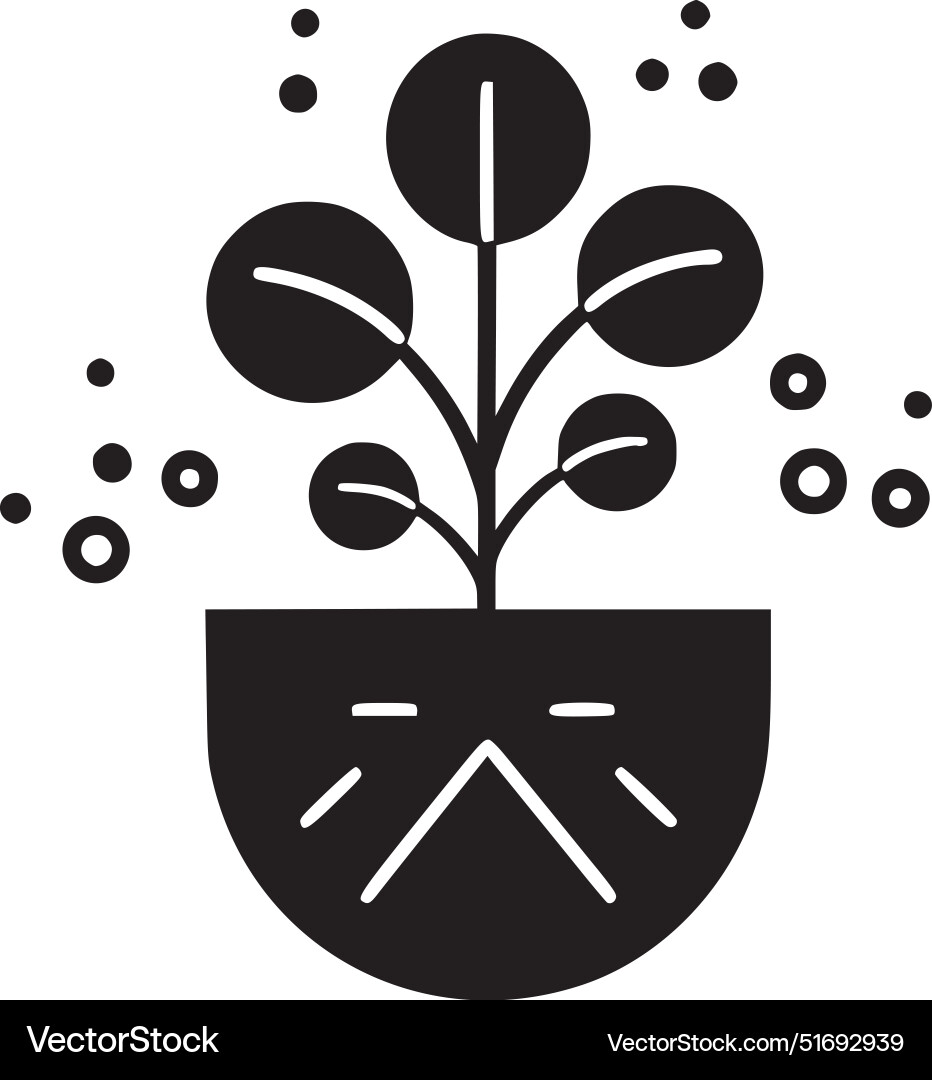 Plants - black and white isolated icon Royalty Free Vector