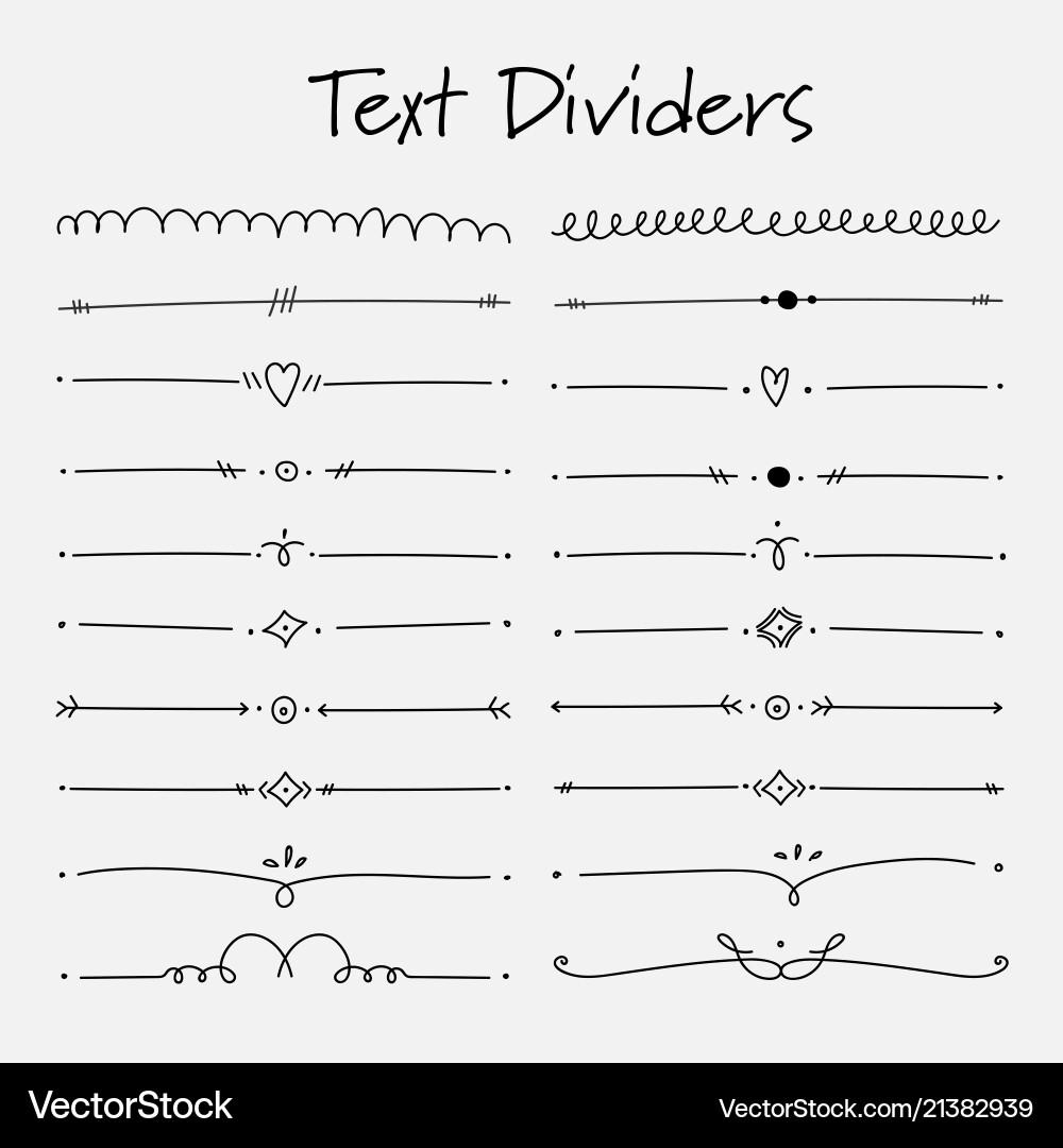 Set of text dividers calligraphic elements Vector Image