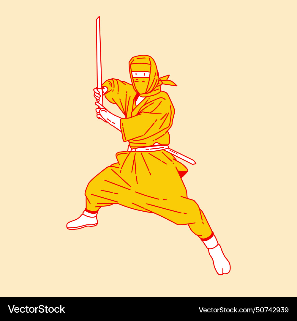 Simple cartoon of a ninja 1 Royalty Free Vector Image