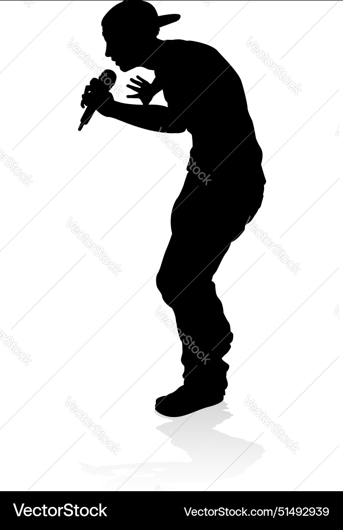 Singer pop country or rock star silhouette Vector Image