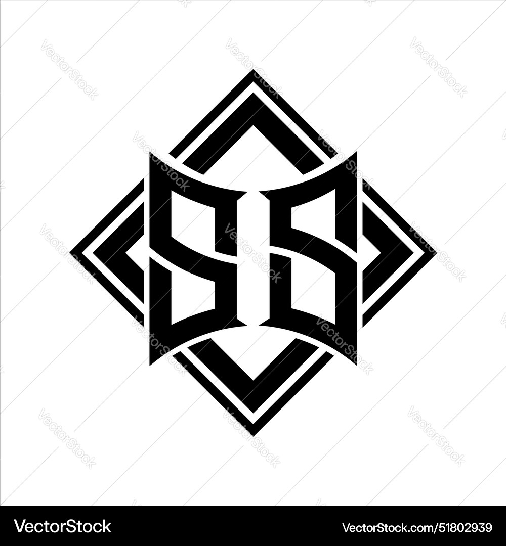 Ss letter logo with abstract shield shape Vector Image