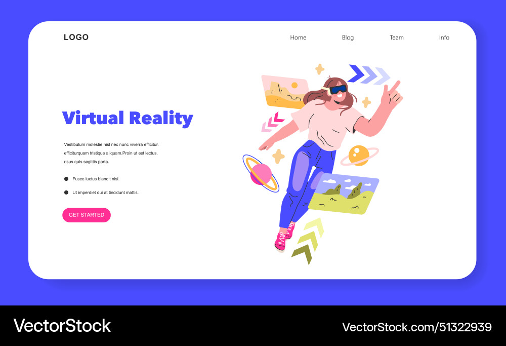 Virtual reality experience an enthusiast explores Vector Image