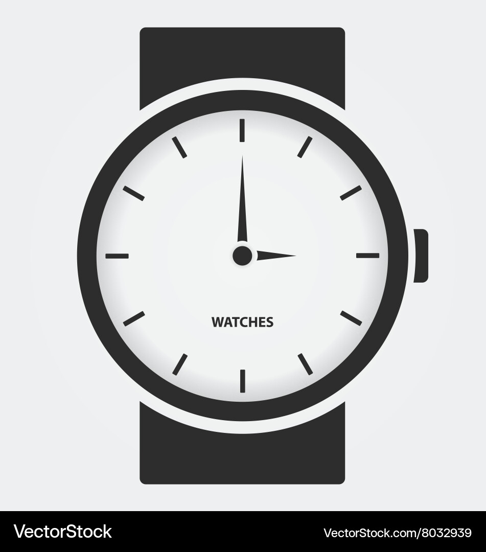 Watches with shadow Royalty Free Vector Image - VectorStock