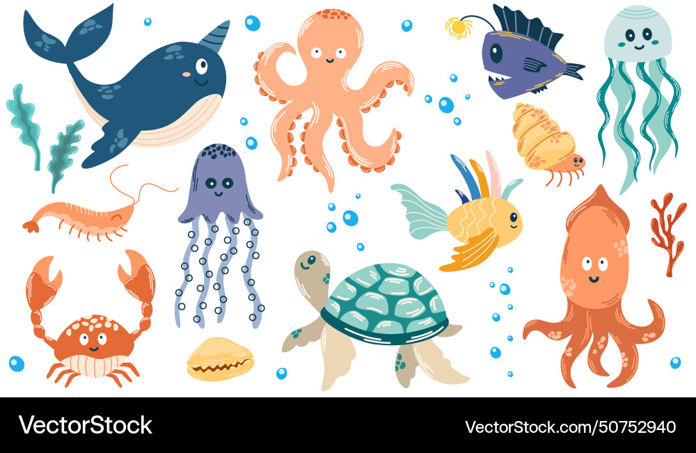 1669 fish set Royalty Free Vector Image - VectorStock