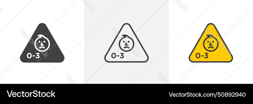 Age warning sign icon set caution Royalty Free Vector Image