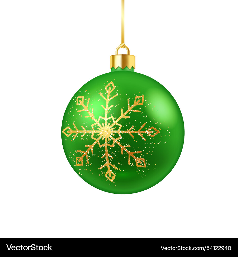 Bright green bauble with snowflake Royalty Free Vector Image