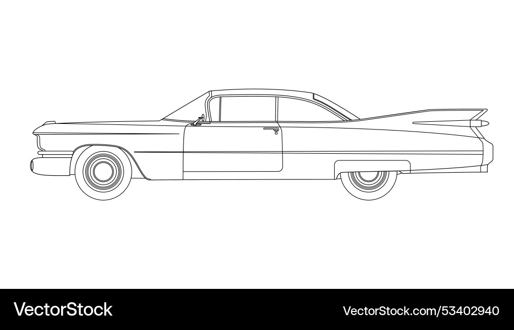 Cadillac deville coupe 1959 Royalty Free Vector Image