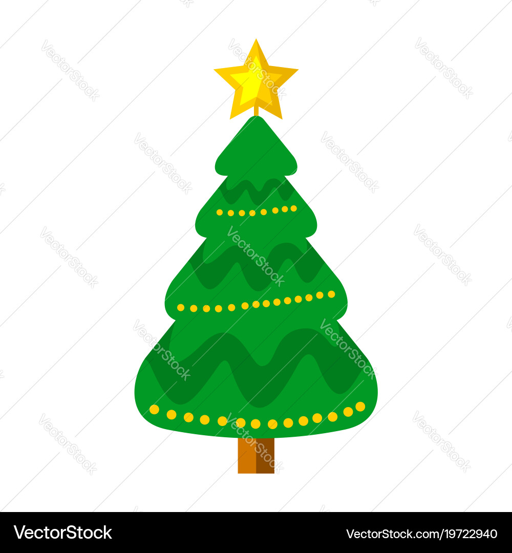Cartoon christmas tree Royalty Free Vector Image