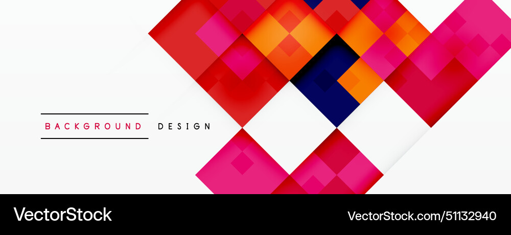 Colored squares in heart shape on vibrant textile Vector Image