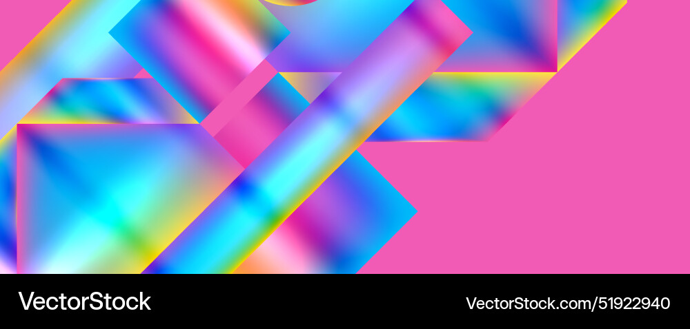 Colorful metallic geometric shapes Royalty Free Vector Image