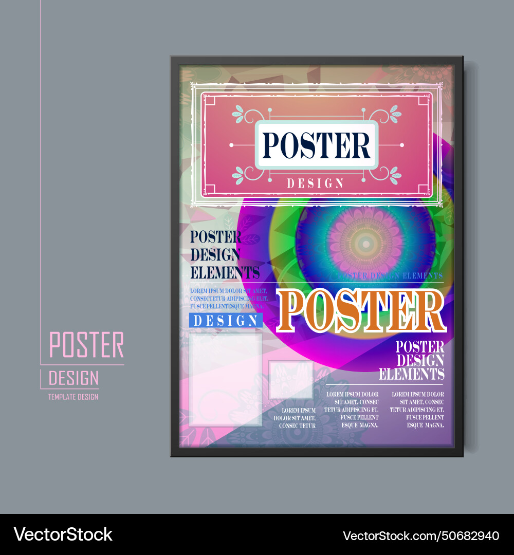 Colorful poster template design Royalty Free Vector Image