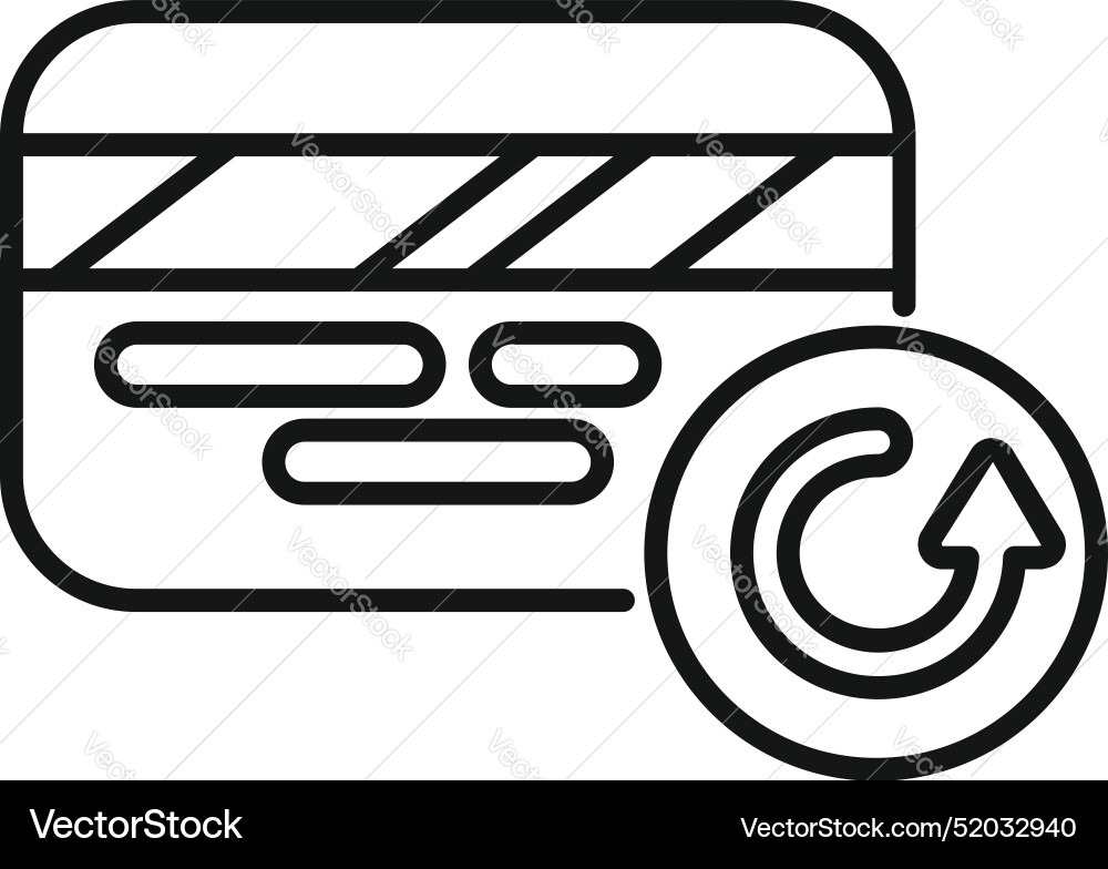 Credit card showing recurring payment icon Vector Image