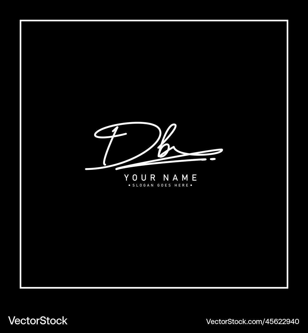 Db signature logo - handwritten template Vector Image