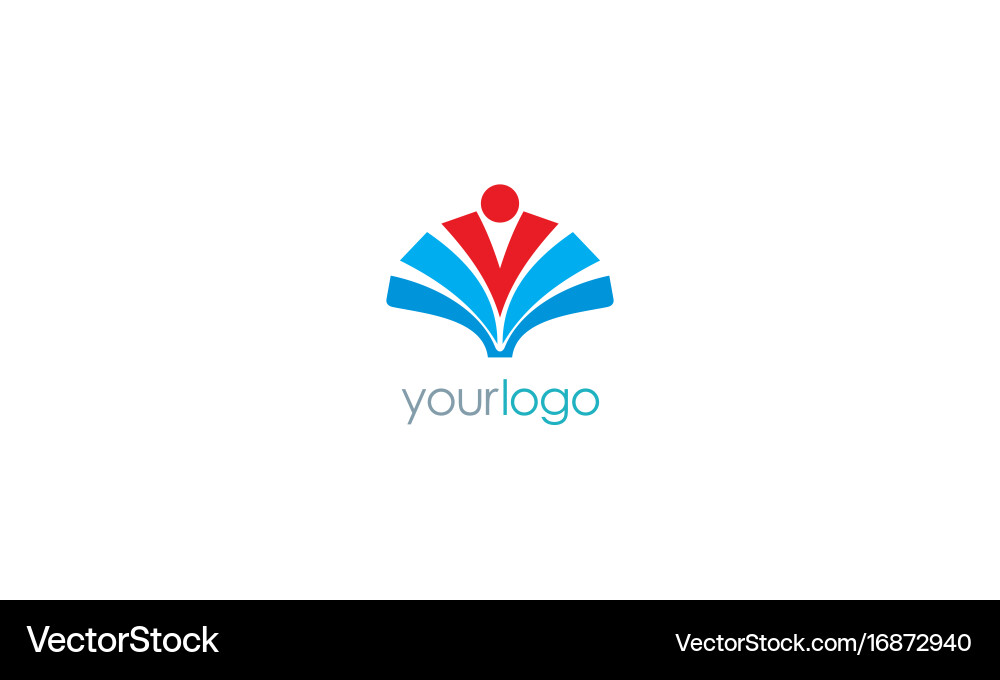 Education Book Logo - Learning & Knowledge Vector Image