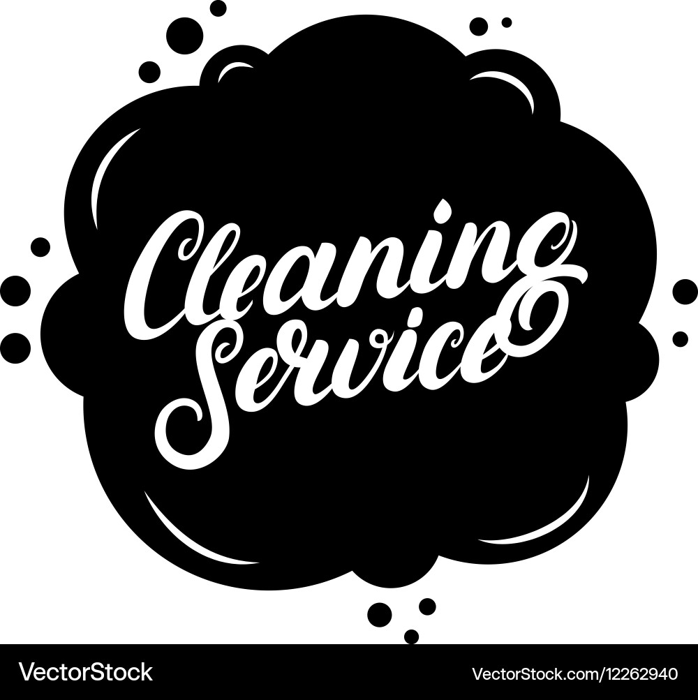 Handwritten Cleaning Service Label Royalty Free Vector Image