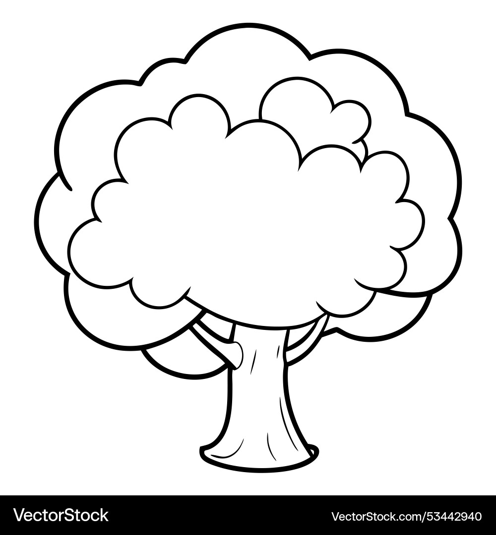 Outline of tree for coloring page Royalty Free Vector Image