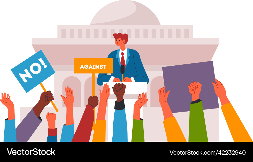 People on demonstration against politics Vector Image