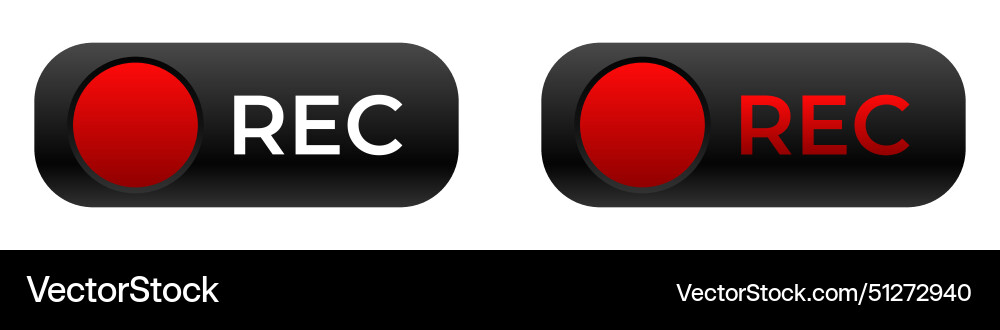 Record video with rec live recording Royalty Free Vector