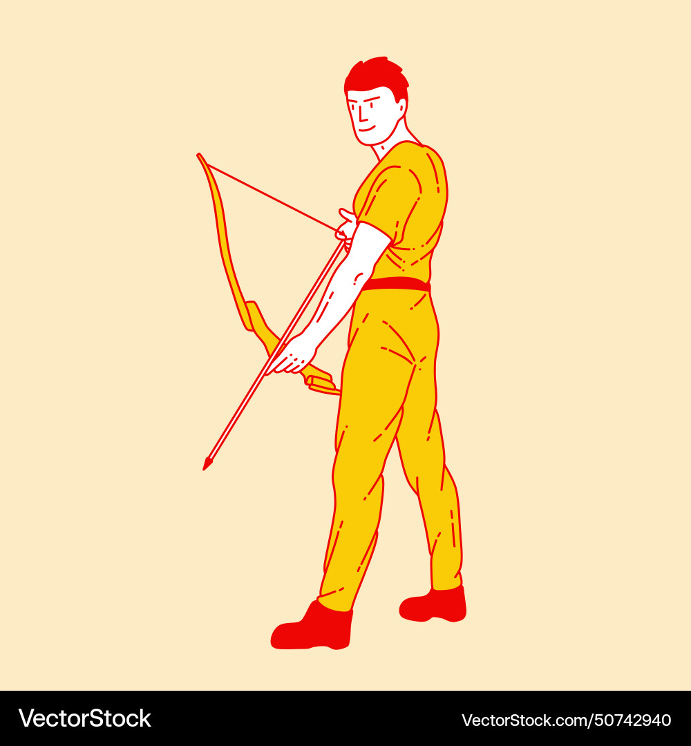 Simple cartoon of an archer 6 Royalty Free Vector Image