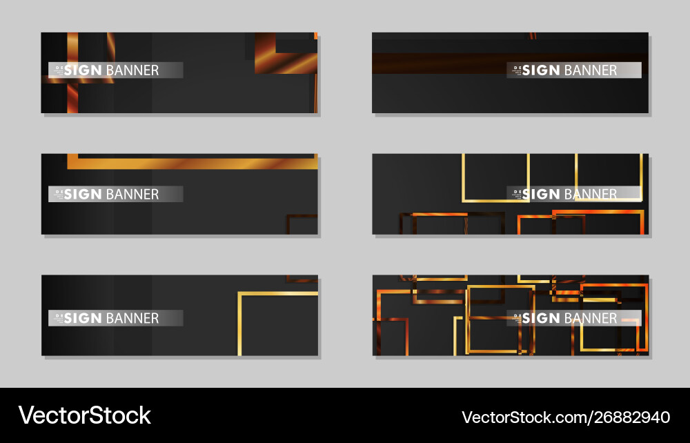 Square banner collection wood gradient color Vector Image