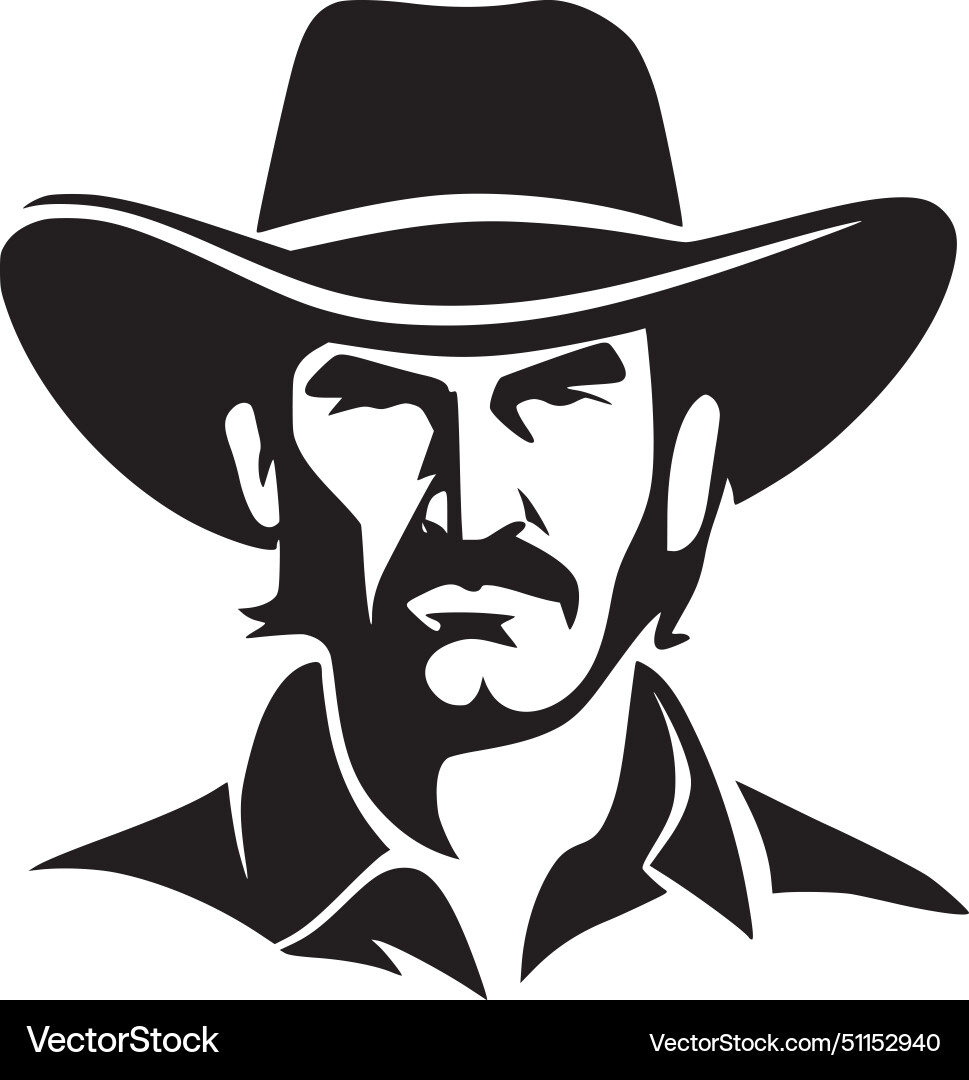 Western - minimalist and flat logo Royalty Free Vector Image