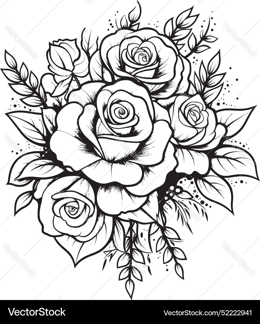 Abstract petals sleek line art rose emblem Vector Image