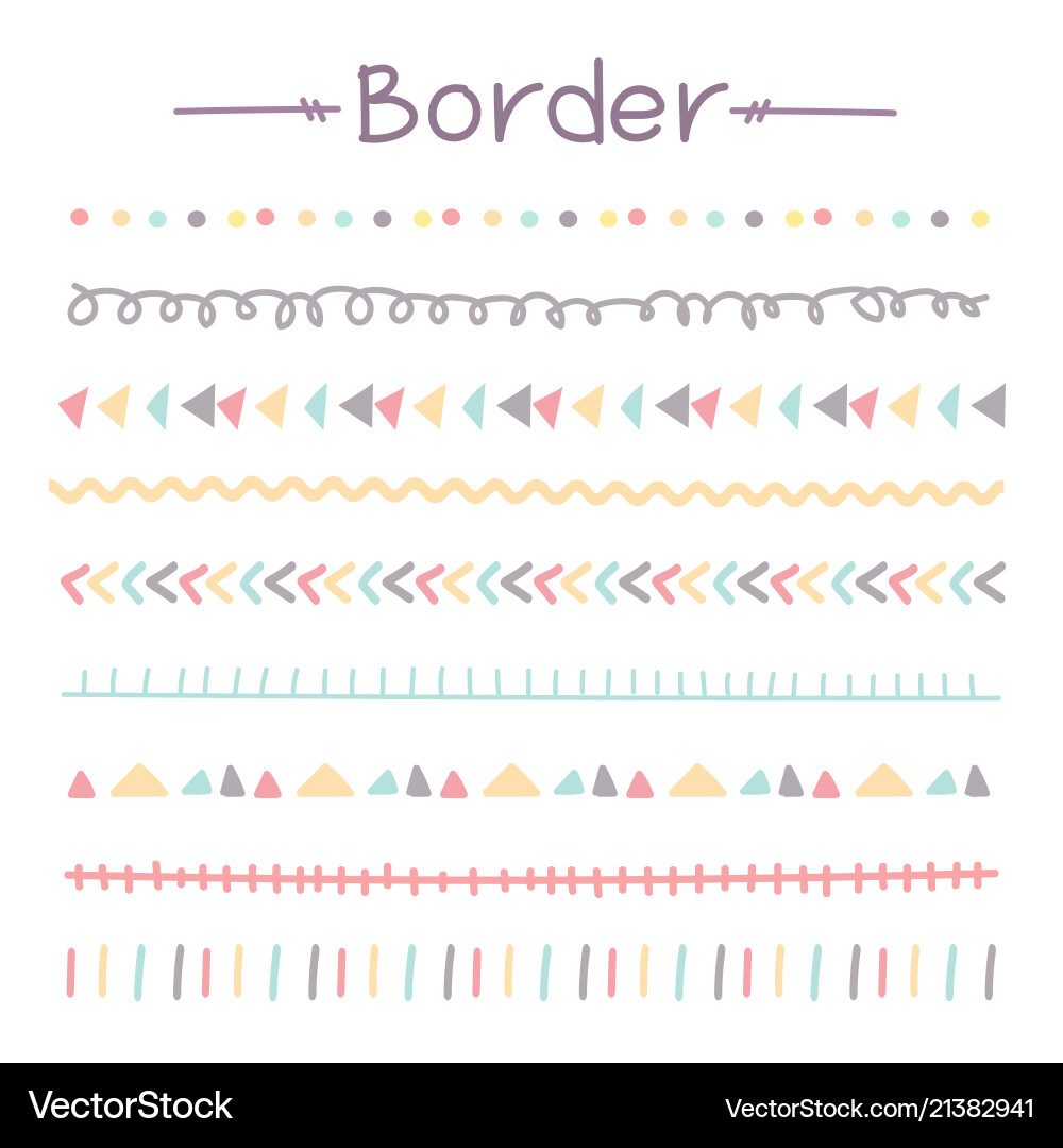 Colorful Doodle Borders & Frames Royalty Free Vector
