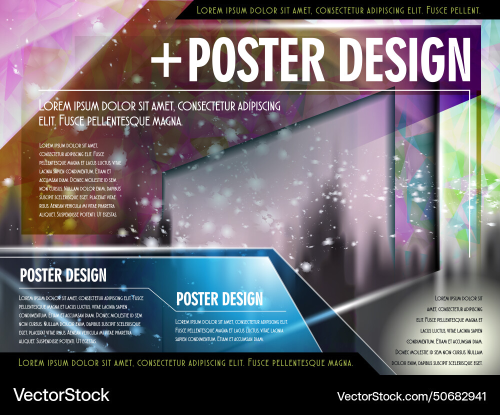 Colorful poster template design Royalty Free Vector Image