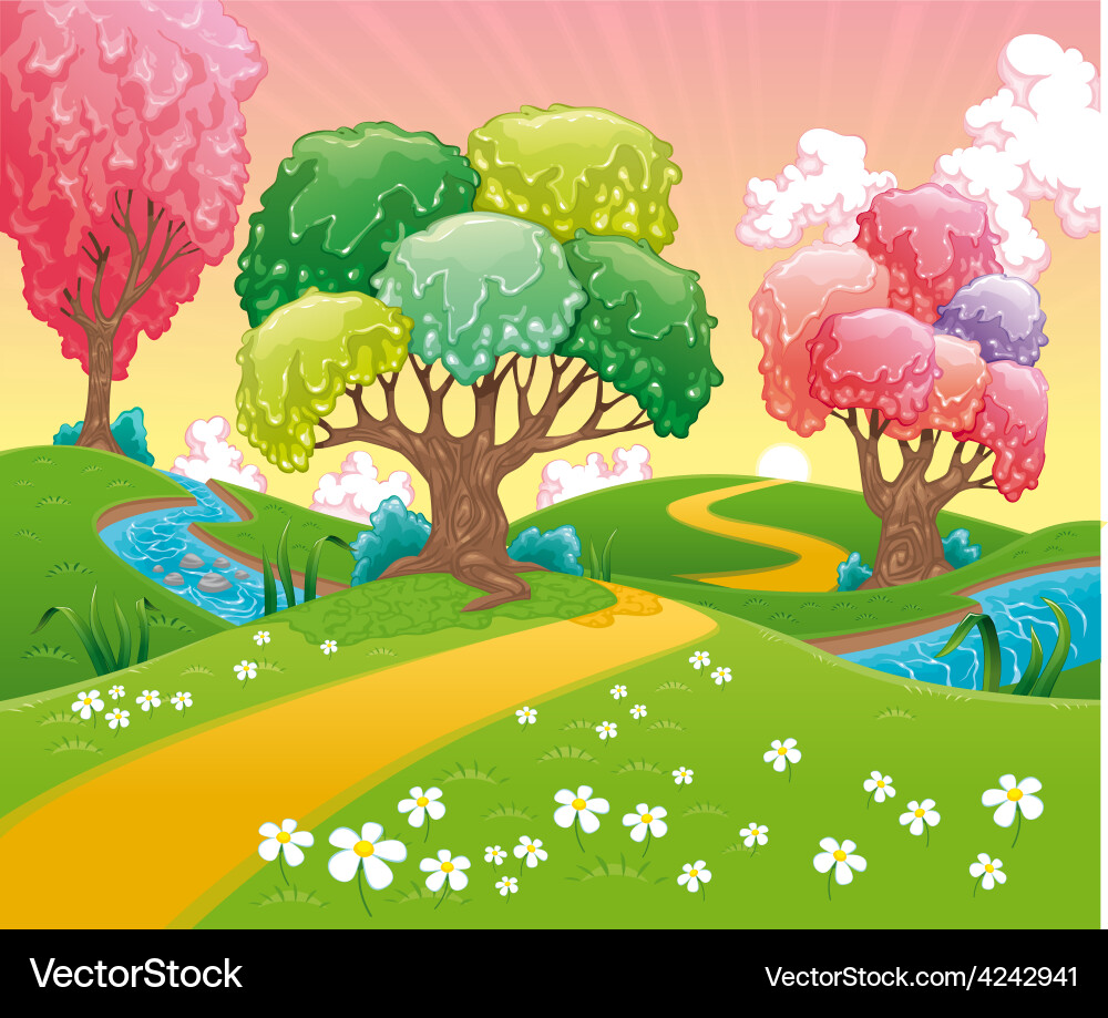 Fantasy landscape Royalty Free Vector Image - VectorStock